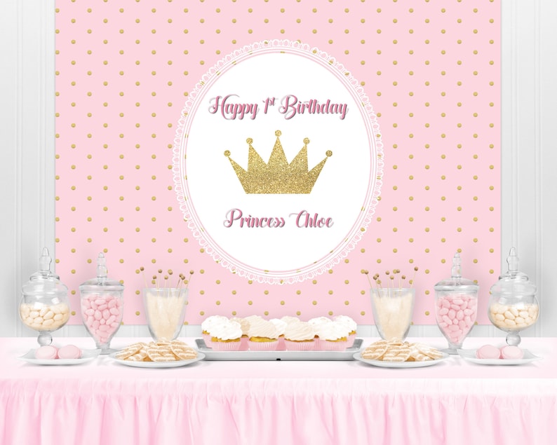 PRINCESS Personalized Birthday Party Backdrop Royal Princess - Etsy