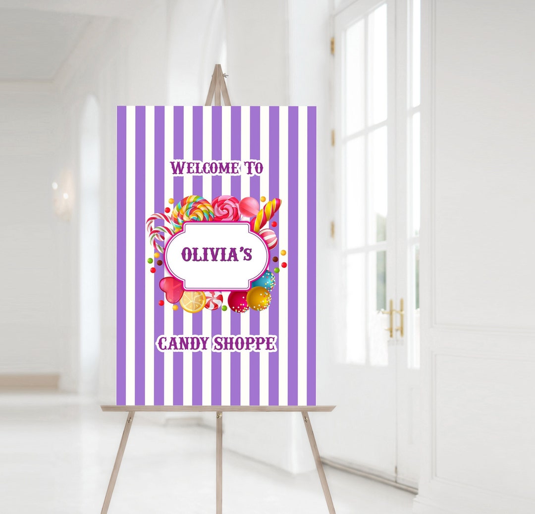 CANDY SHOPPE Welcome Sign - Candy Shop - Sweet Shop - High Tea Party ...