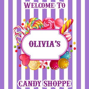 CANDY SHOPPE Welcome Sign - Candy Shop - Sweet Shop - High Tea Party ...