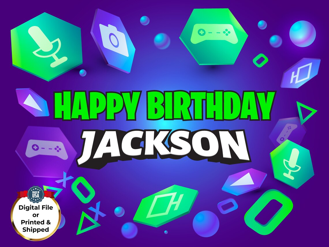 GAMING PARTY Backdrop Video Game Birthday Background - Etsy