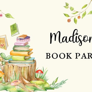 BOOK PARTY Personalized Birthday Backdrop - Book Club Party Backdrop ...