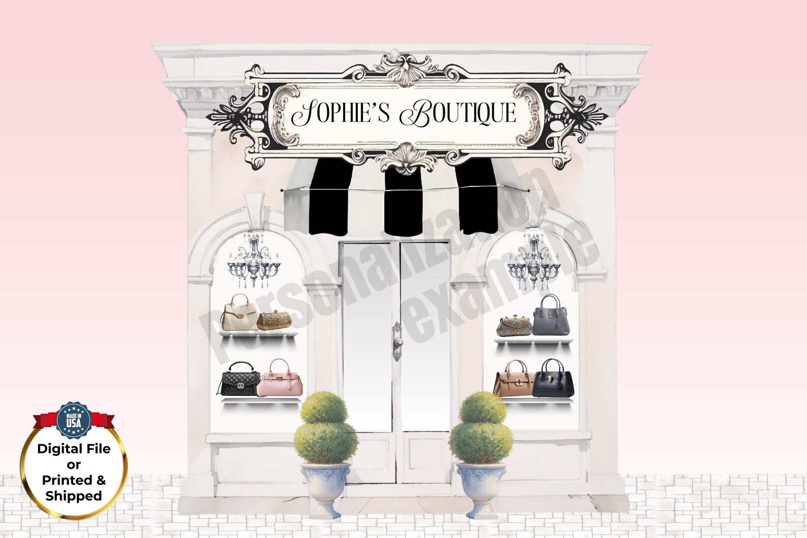 FASHION BOUTIQUE Personalized Birthday Party Backdrop - Paris Boutique ...