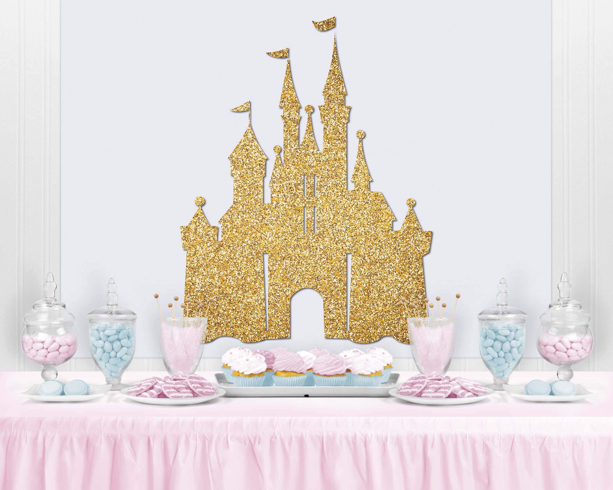 PRINCESS CASTLE Birthday Backdrop - Party Backdrop - Party Banner ...