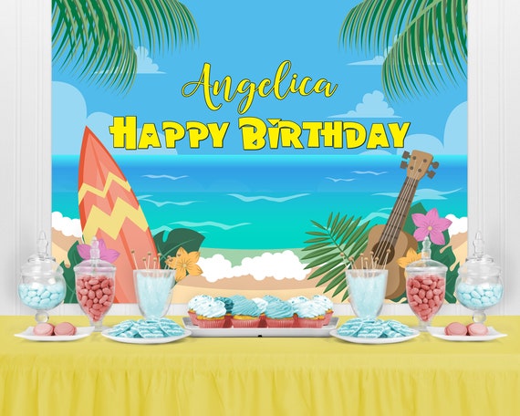 LUAU SURF Personalized Party Backdrop Beach LUAU Graduation | Etsy