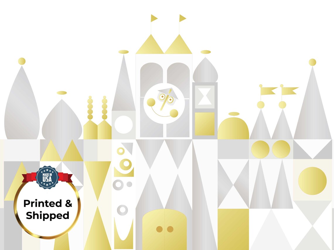 PRINTED Its a SMALL WORLD Inspired Birthday Party Backdrop - Its a ...