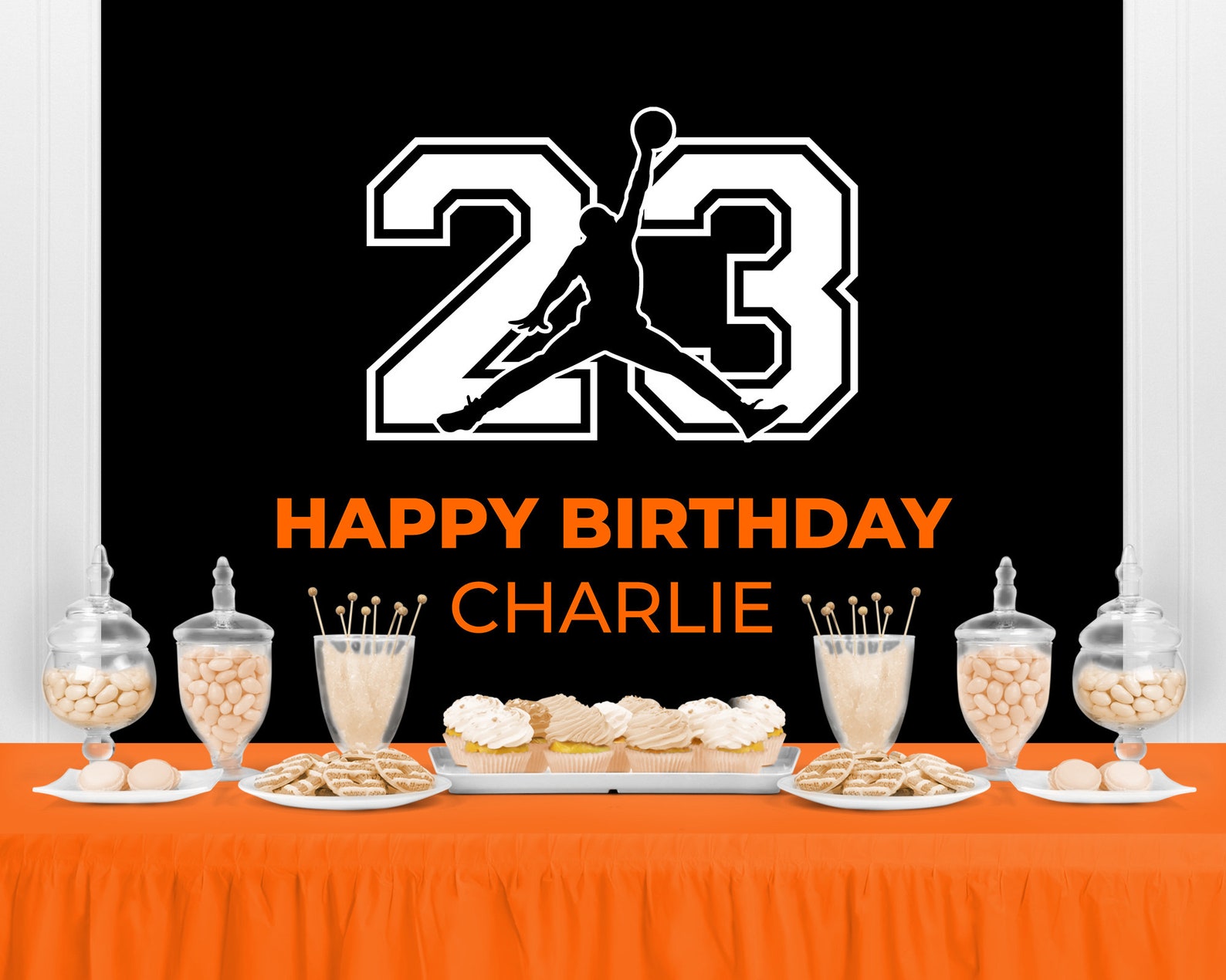 BASKETBALL Birthday Party Backdrop Basketball Birthday Party - Etsy