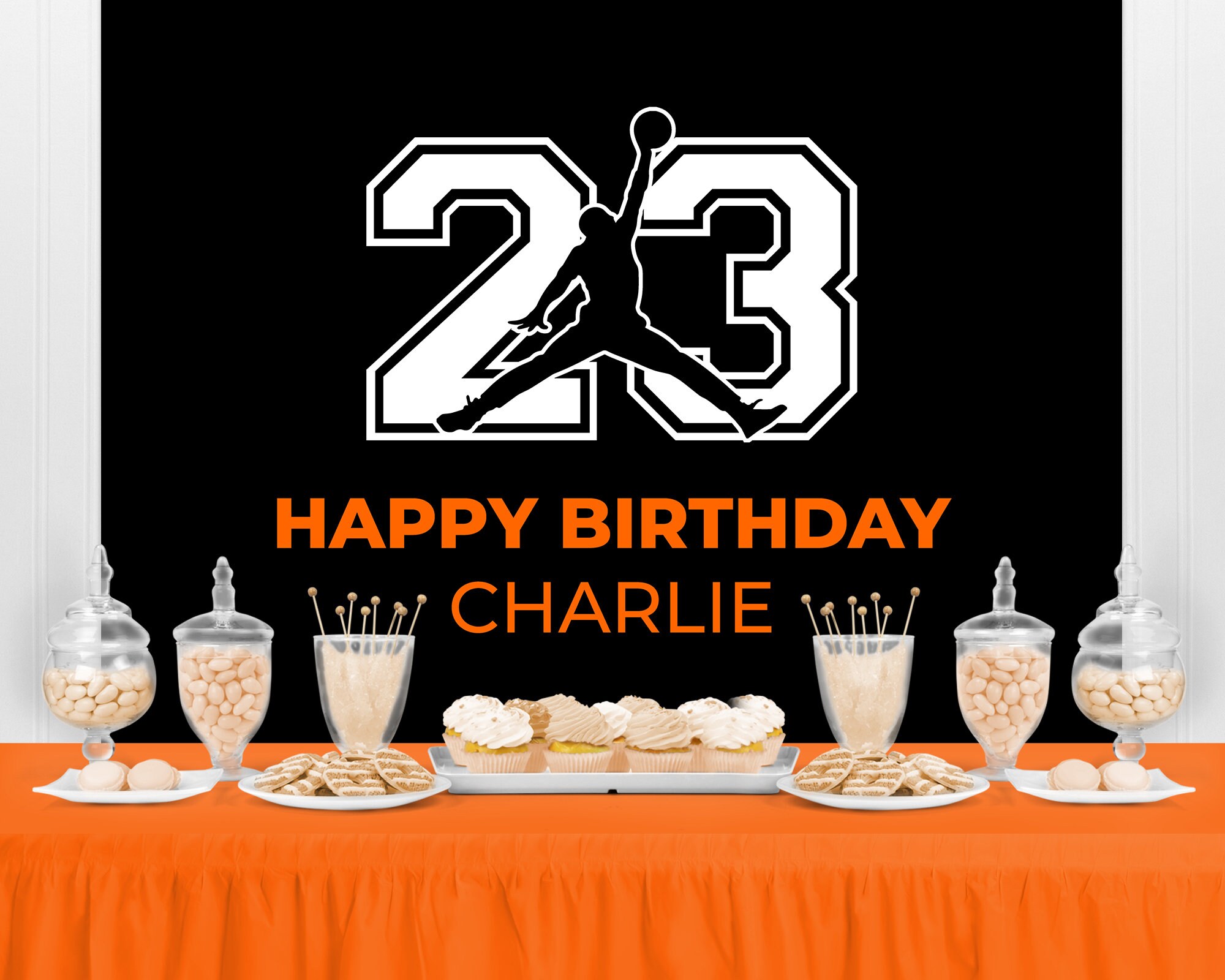 BASKETBALL Birthday Party Backdrop Basketball Birthday Party - Etsy