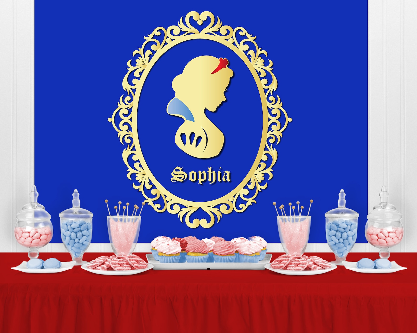 PRINCESS Birthday Backdrop - Party Backdrop - Party Banner - Party ...