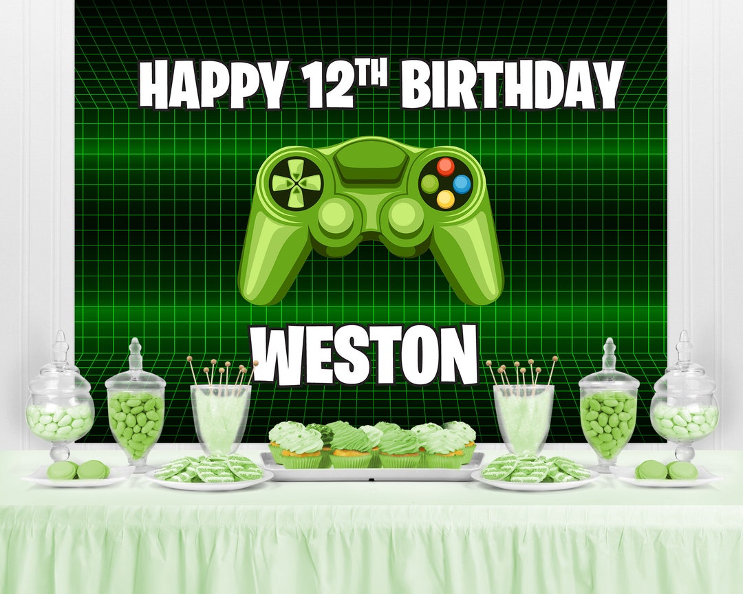 GAMING PARTY Backdrop Video Game Birthday Background Videogame Party ...