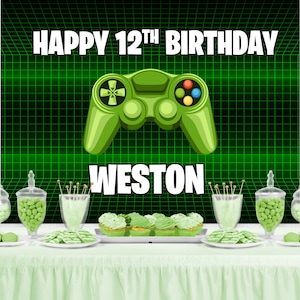 GAMING PARTY Backdrop Video Game Birthday Background Videogame Party ...