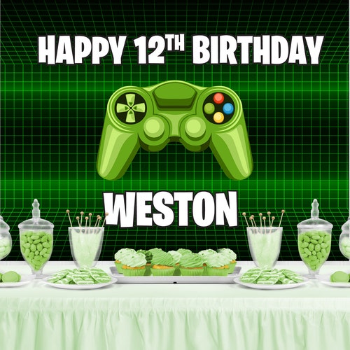 GAMING PARTY Backdrop Video Game Birthday Background - Etsy