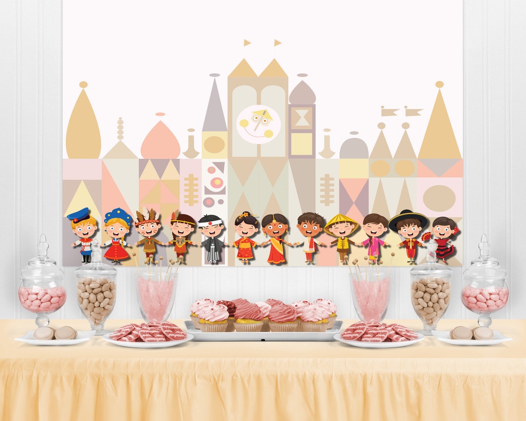PRINTED Its a SMALL WORLD Inspired Birthday Party Backdrop - Small ...