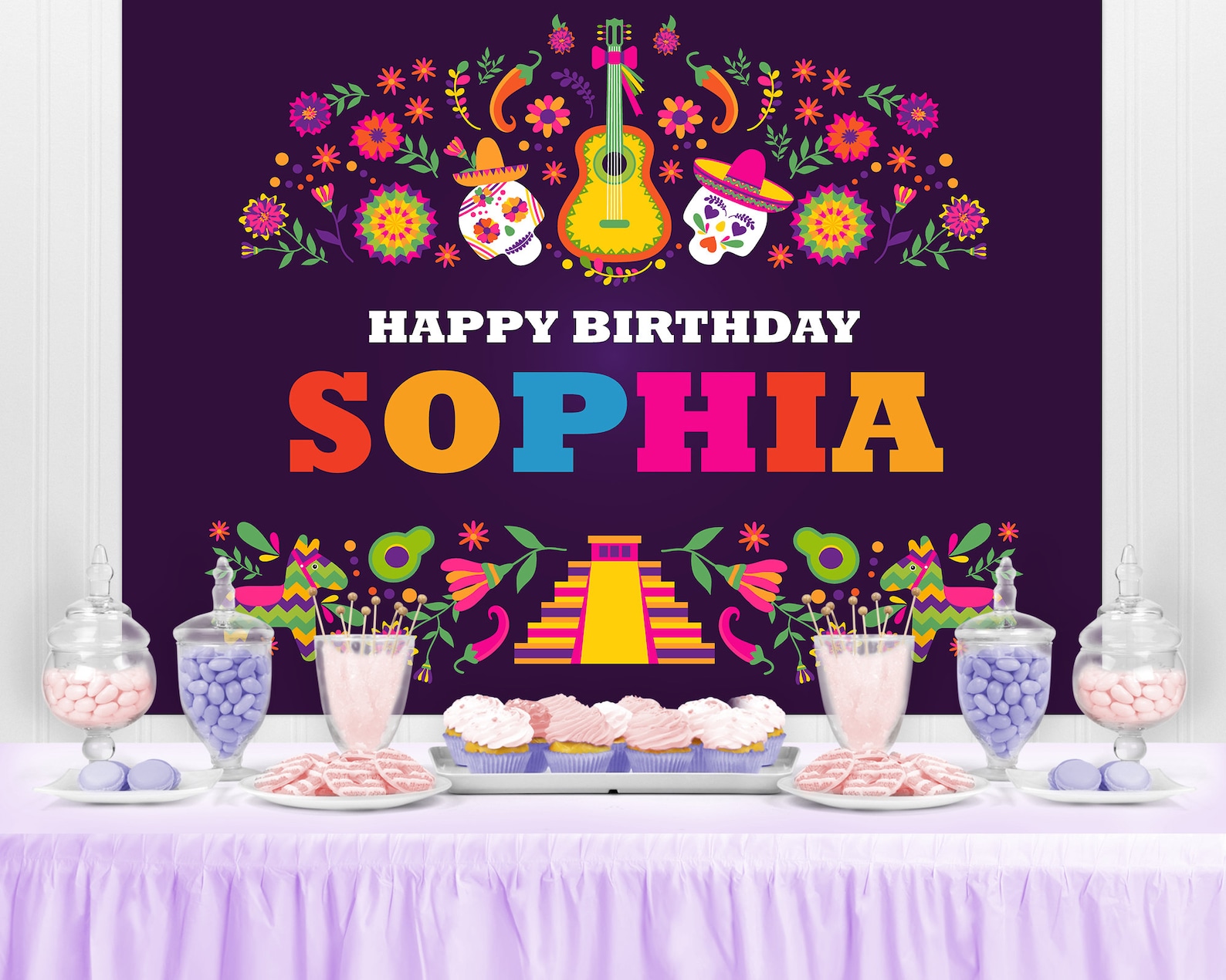 Personalized Party Backdrop - Party Background - Dia De Los Muertos ...