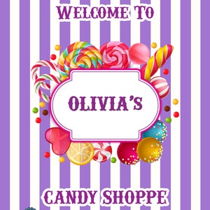 CANDY SHOPPE Welcome Sign - Candy Shop - Sweet Shop - High Tea Party ...