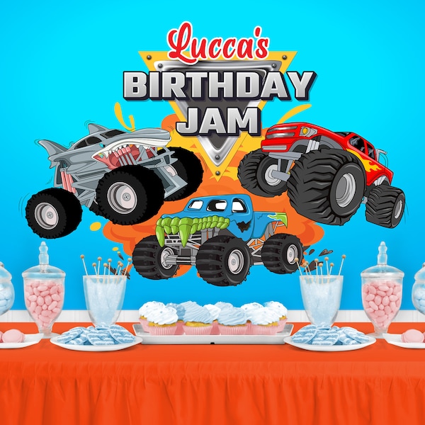 Personalized Monster Jam Backdrop - Etsy