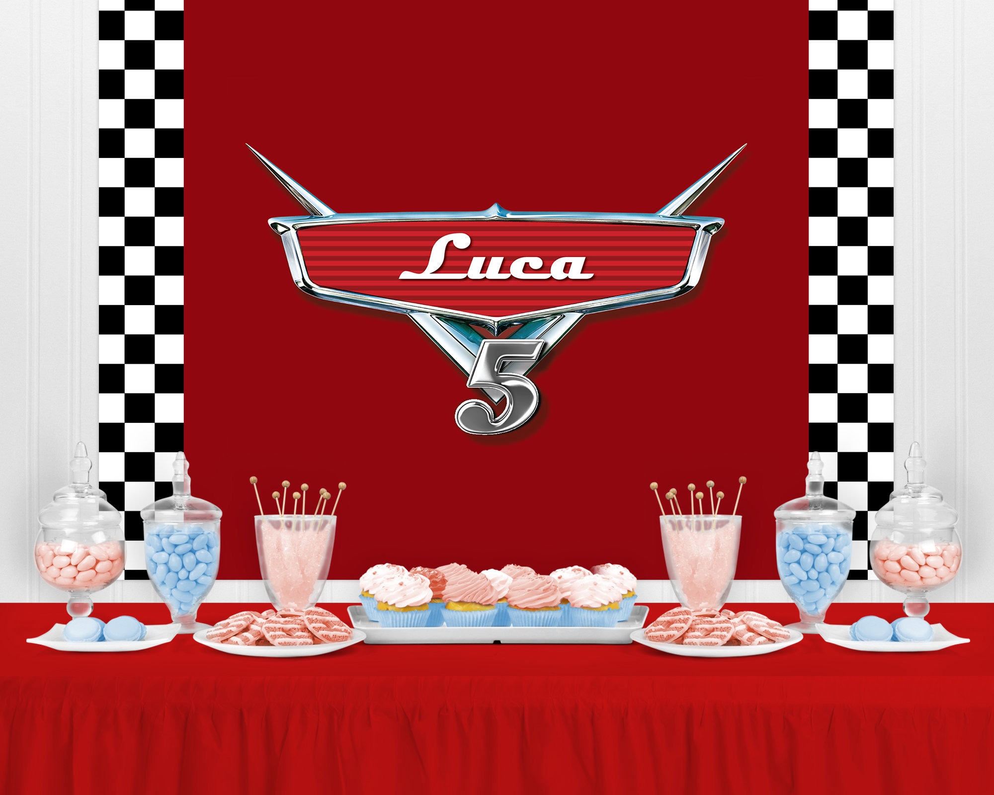 CARS Inspired Personalized Birthday Backdrop - Birthday Party ...