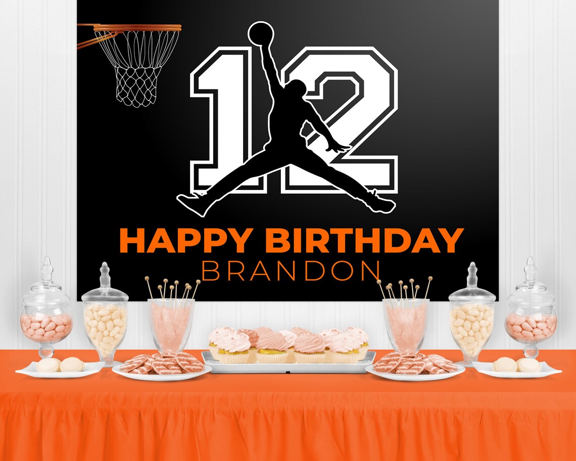 BASKETBALL Birthday Party Backdrop Basketball Birthday Party | Etsy