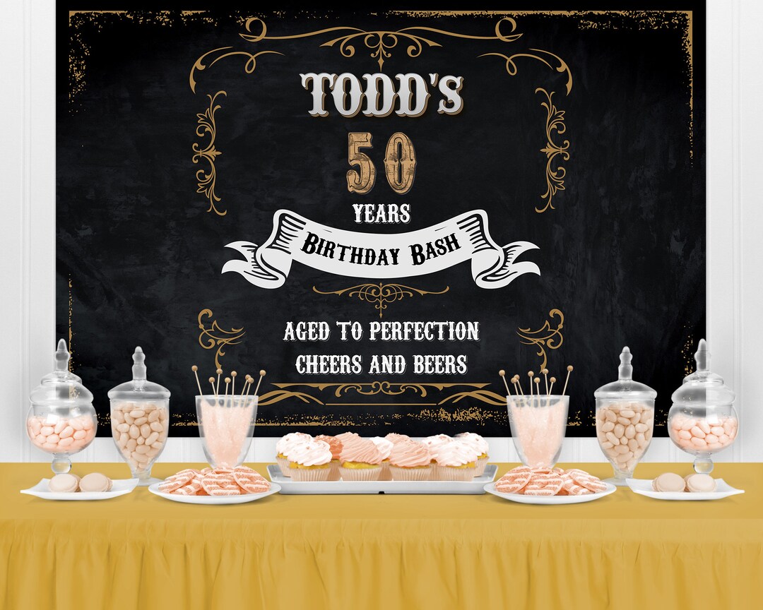 PERSONALIZED Party Backdrop Personalized - Beer Liquor Whisky Whiskey ...