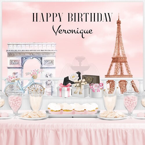 PARIS Party Backdrop Personalized Paris Birthday Bridal | Etsy