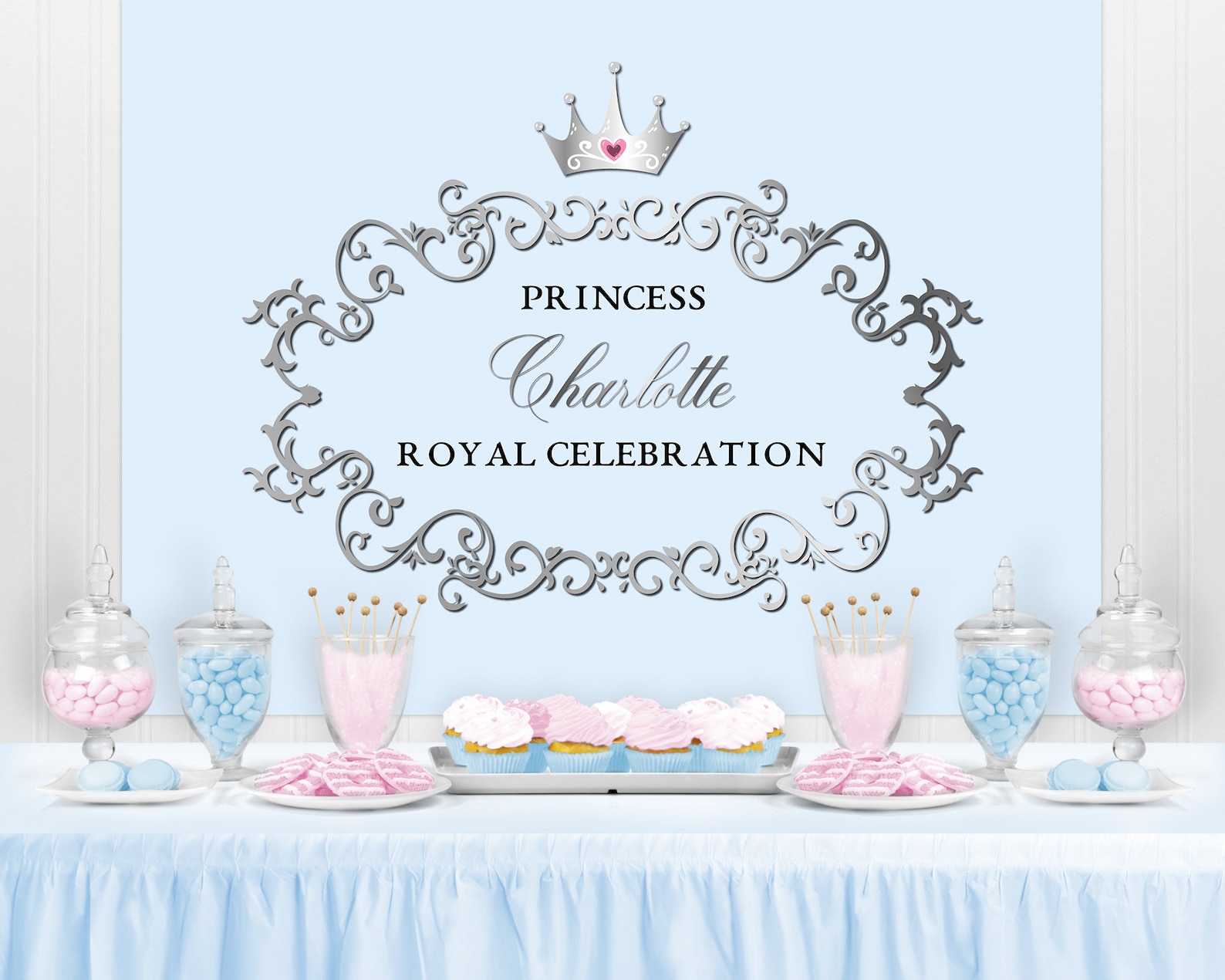PRINCESS Personalized Birthday Party Backdrop Royal Princess - Etsy