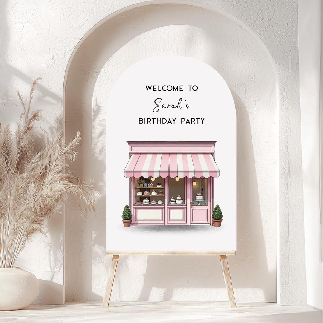ARCH FRENCH PATISSERIE Welcome Sign Personalized Paris Birthday Bridal ...