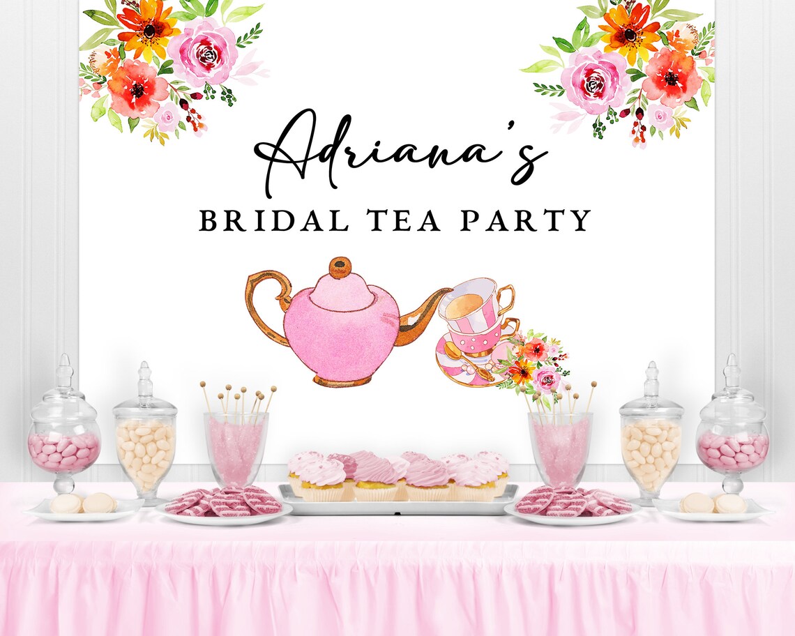 PERSONALIZED Party Backdrop Personalized Tea Party | Etsy