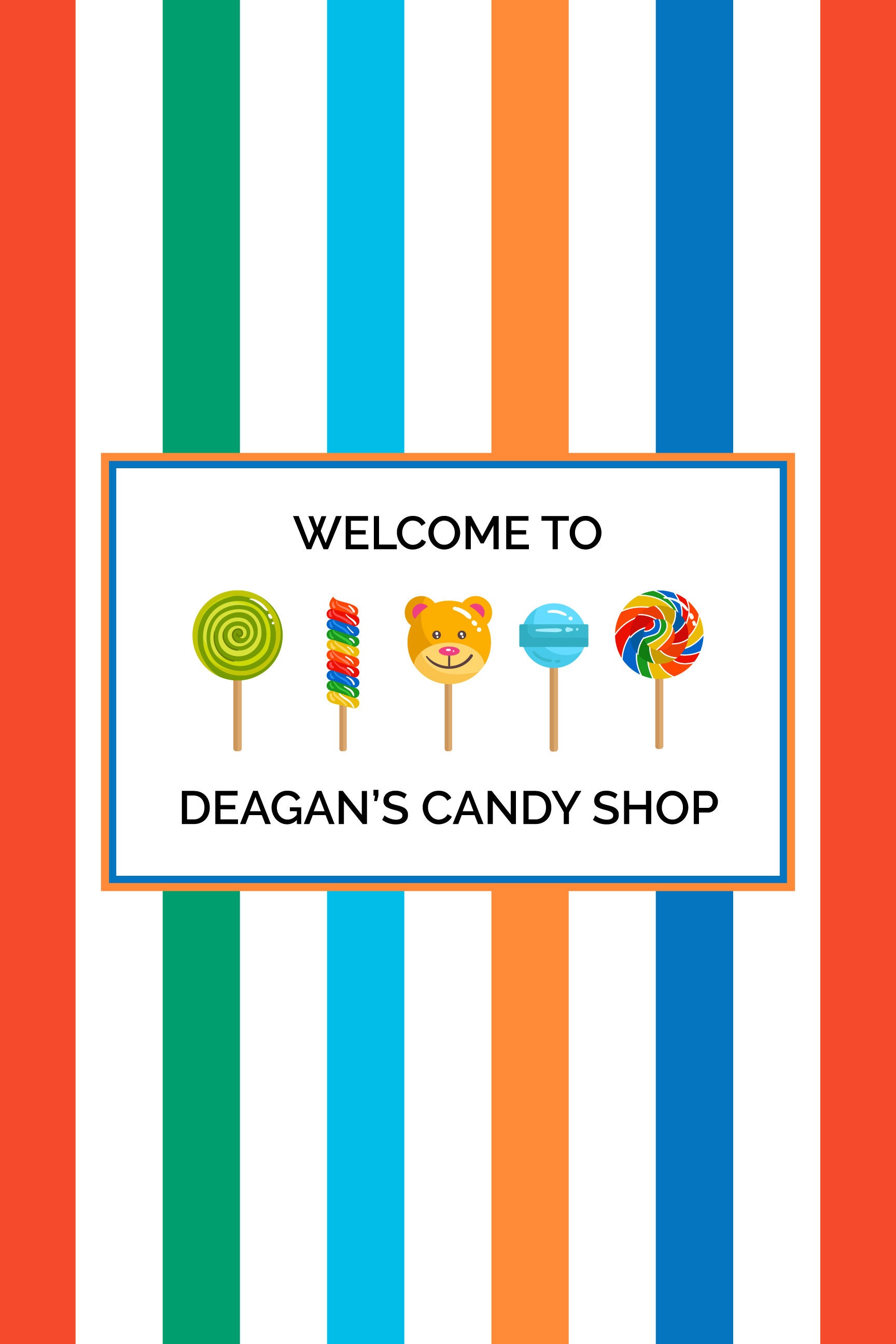CANDY SHOPPE Welcome Sign Candy Shop Candy Bar Sweet - Etsy