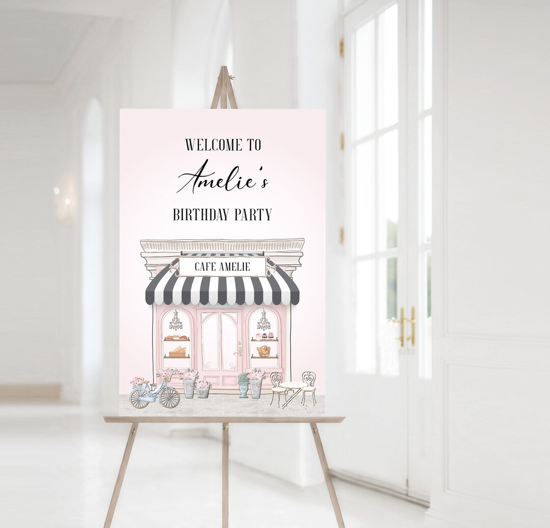 FRENCH PATISSERIE Welcome Sign - Personalized Paris Birthday Bridal ...