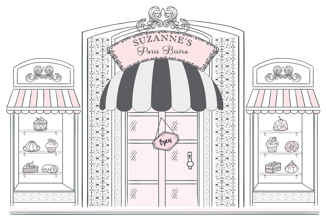 FRENCH PATISSERIE Party Backdrop - Personalized Paris Birthday Bridal ...
