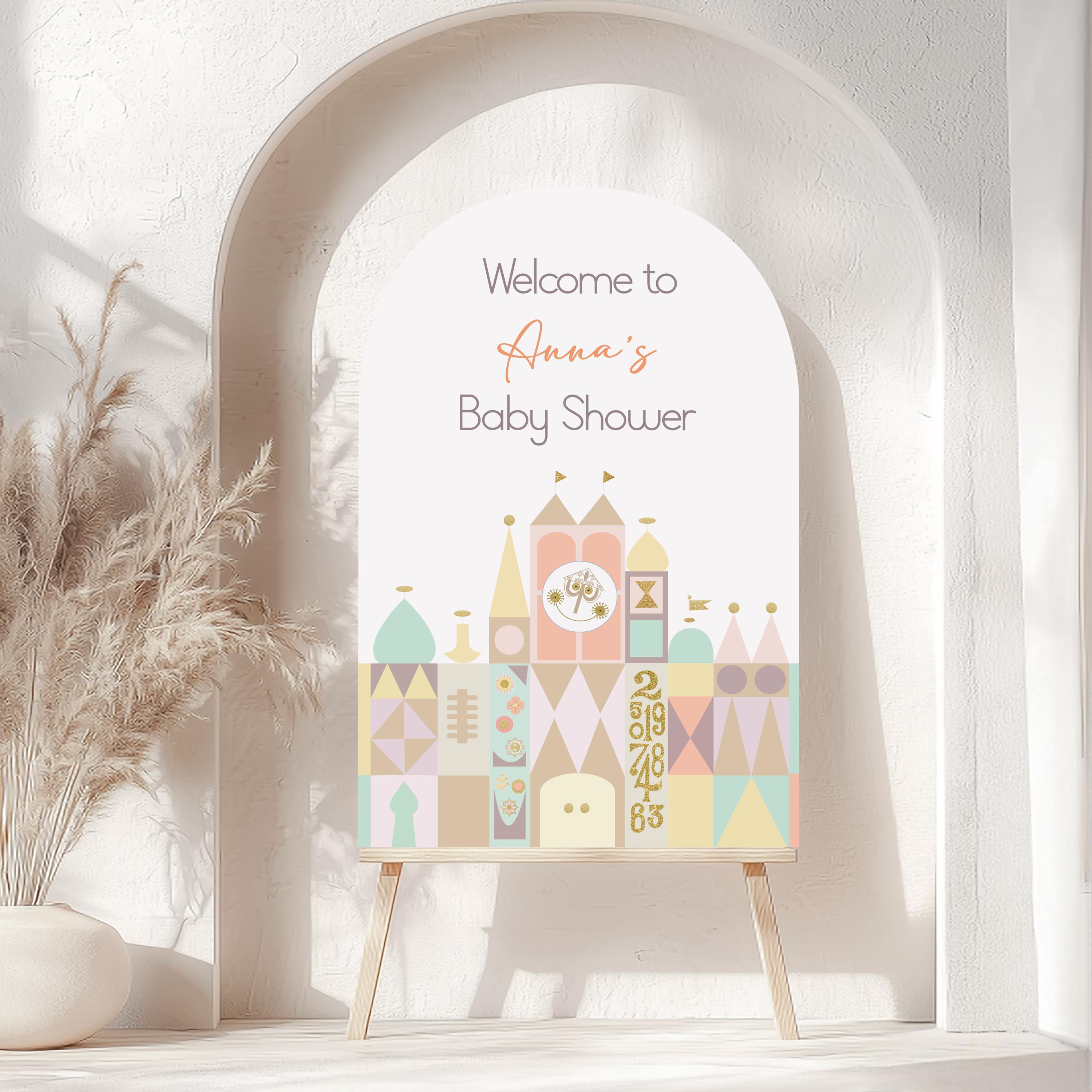 ARCH - SMALL WORLD Inspired Welcome Sign - Personalized Sign - Party ...