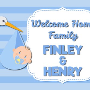 BABY BOY Welcome Home Yard Sign - Personalized - Drive Thru Sign - Baby ...