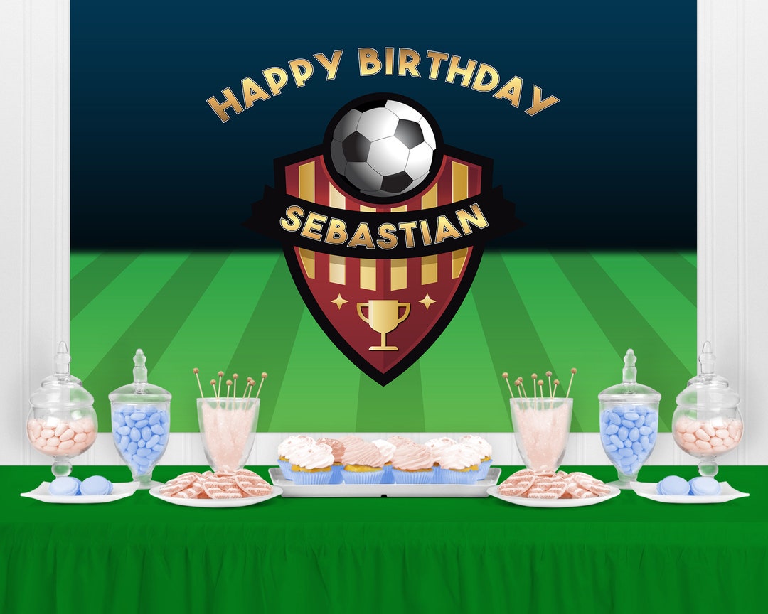 SOCCER Birthday Party Backdrop - Soccer Birthday Party Background ...