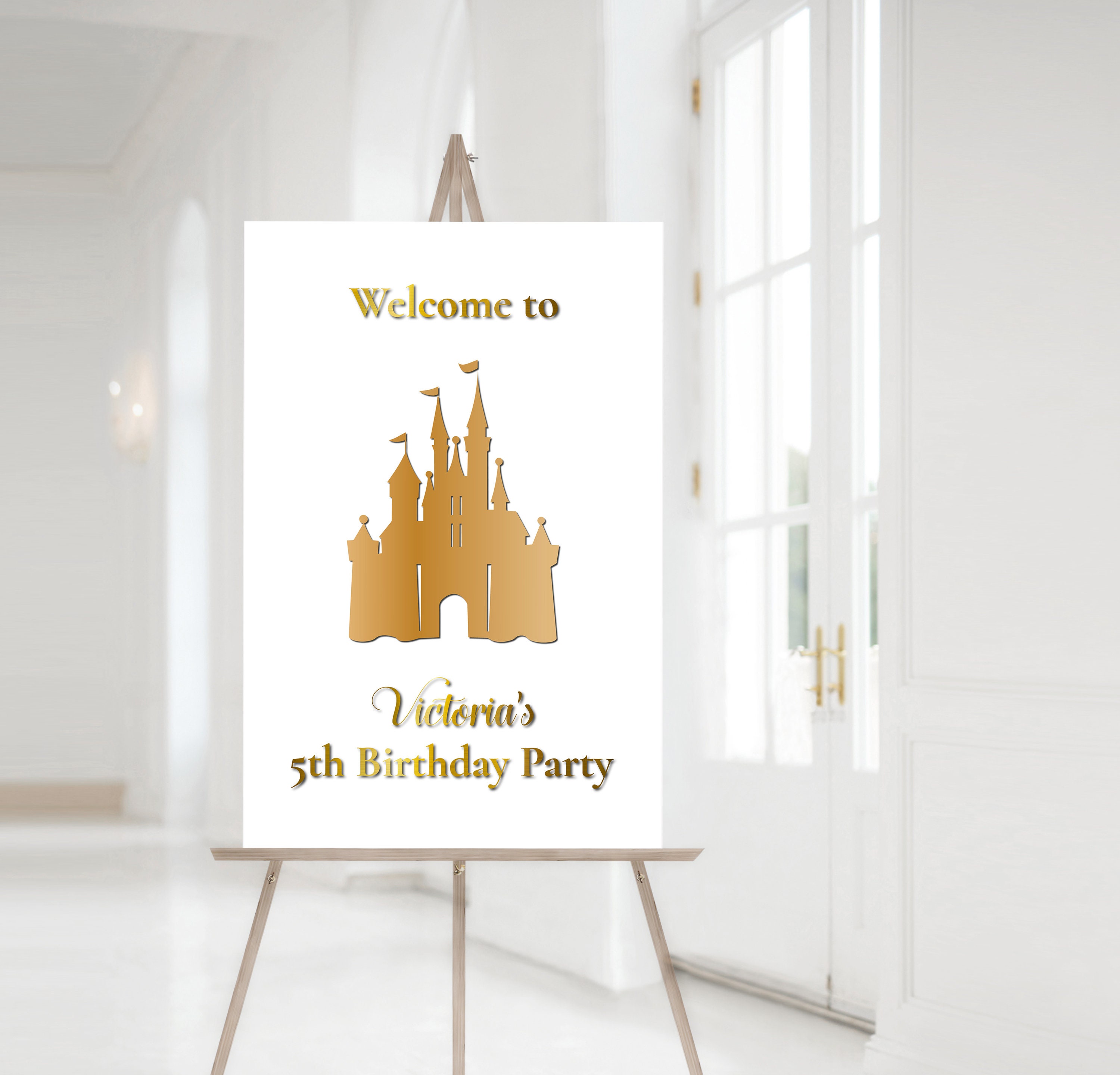 PRINCESS CASTLE Welcome Sign - Personalized Princess Castle Party ...