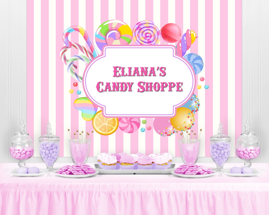 CANDY SHOP Personalized Birthday Party Backdrop Sweet Shop Candy Store ...