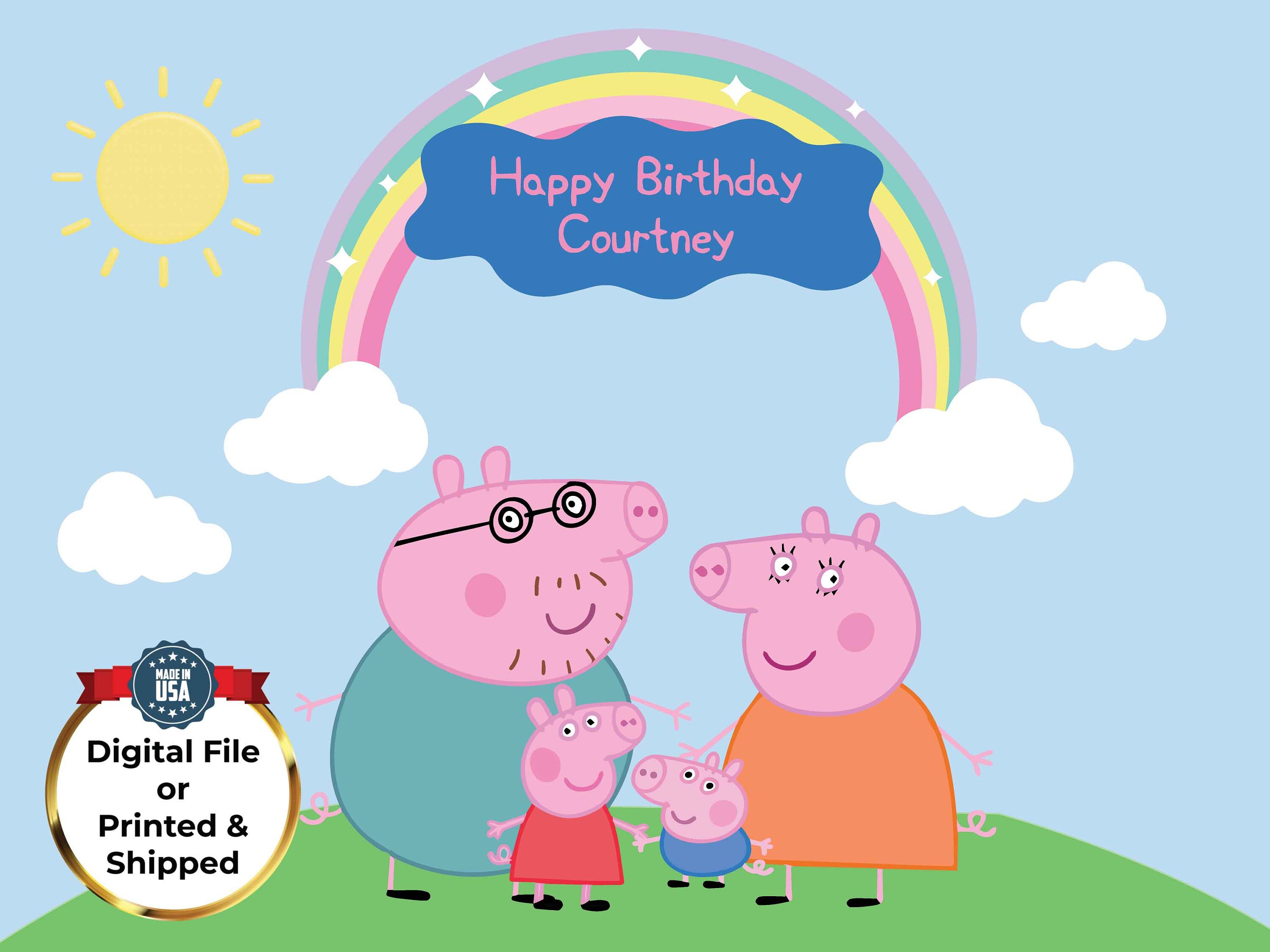 PEPPA PIG Inspired Personalized Birthday Party Backdrop | Etsy