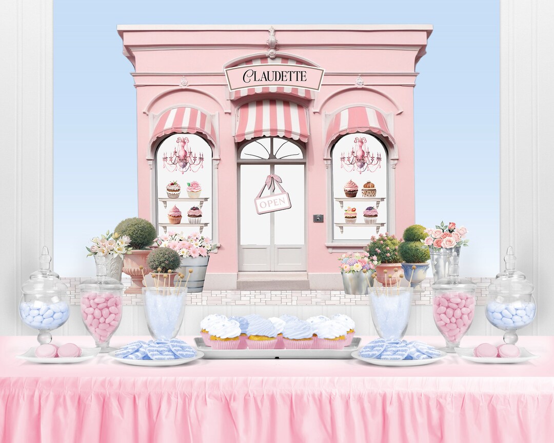 FRENCH PATISSERIE Party Backdrop Personalized Paris Birthday Bridal ...