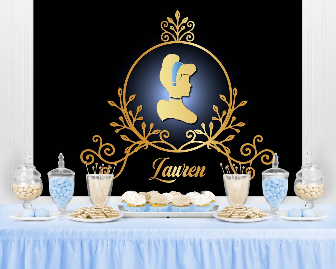PRINCESS Birthday Backdrop - Party Backdrop - Party Banner - Party ...