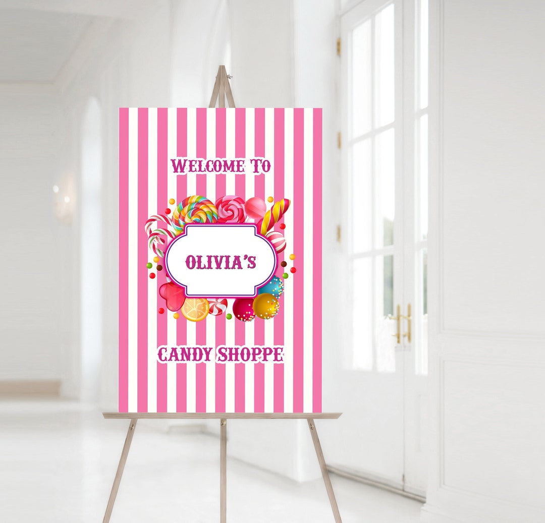 CANDY SHOPPE Welcome Sign - Candy Shop - Sweet Shop - High Tea Party ...