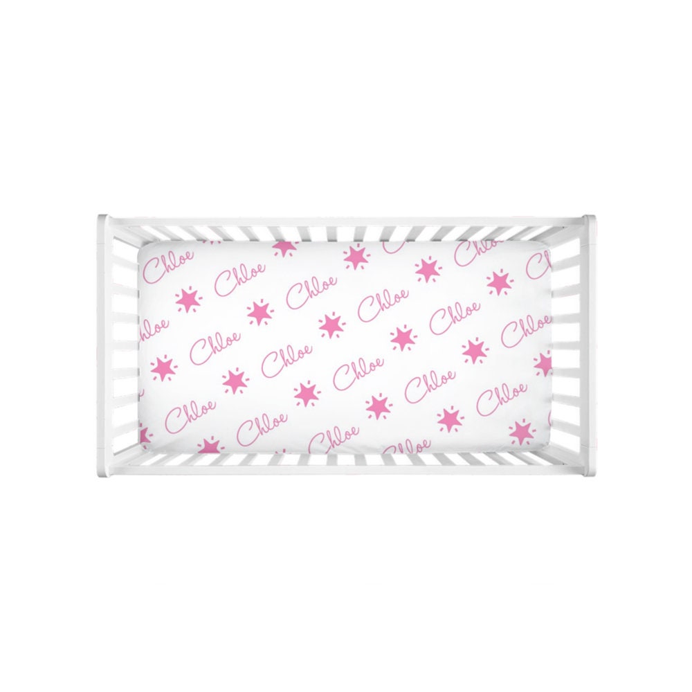 Baby Crib Sheet Personalized Baby Crib Sheet Baby Name | Etsy