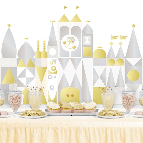 PRINTED Its a SMALL WORLD Inspired Birthday Party Backdrop - Etsy