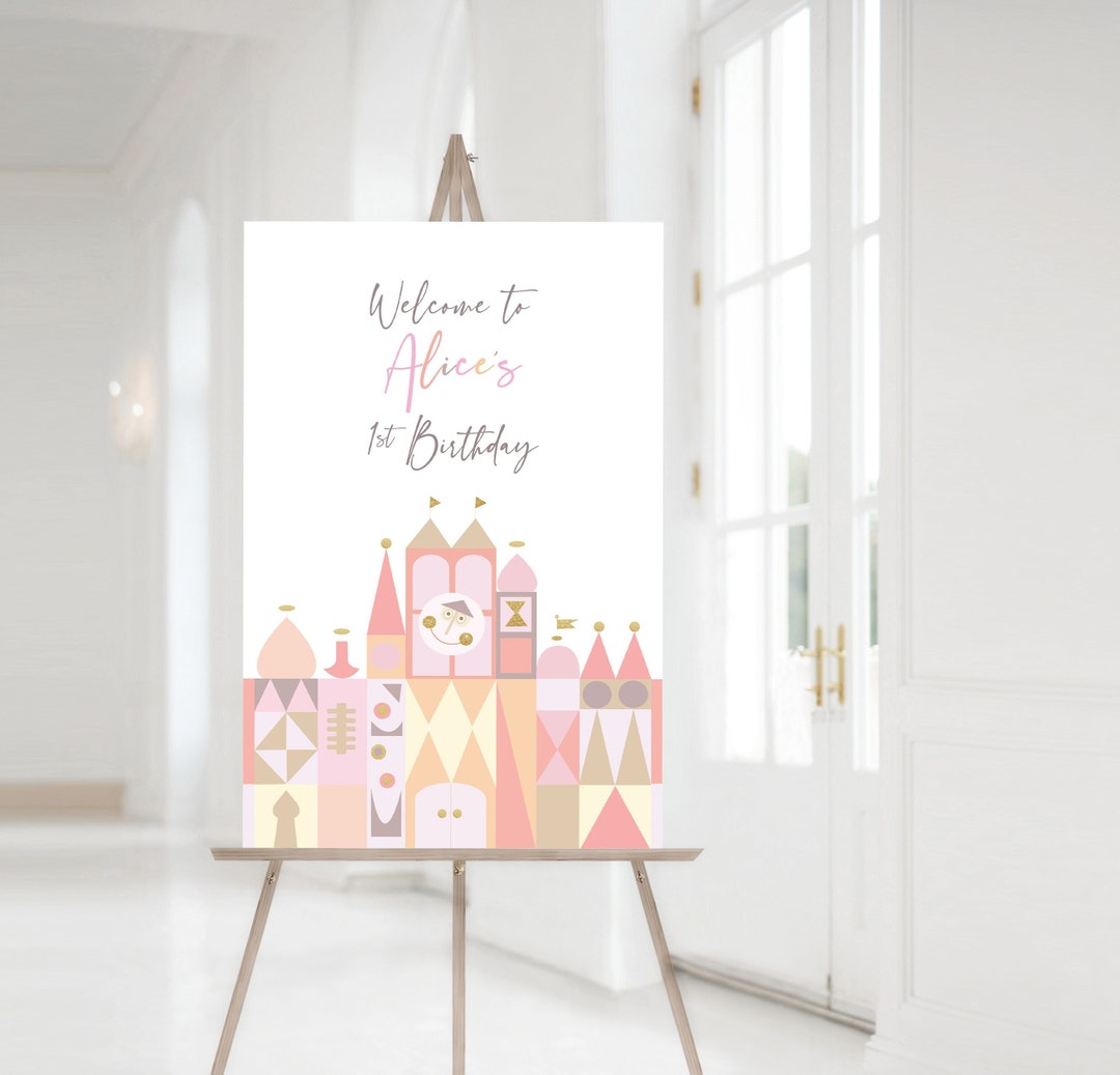 SMALL WORLD Inspired Welcome Sign - Personalized Sign - Party ...