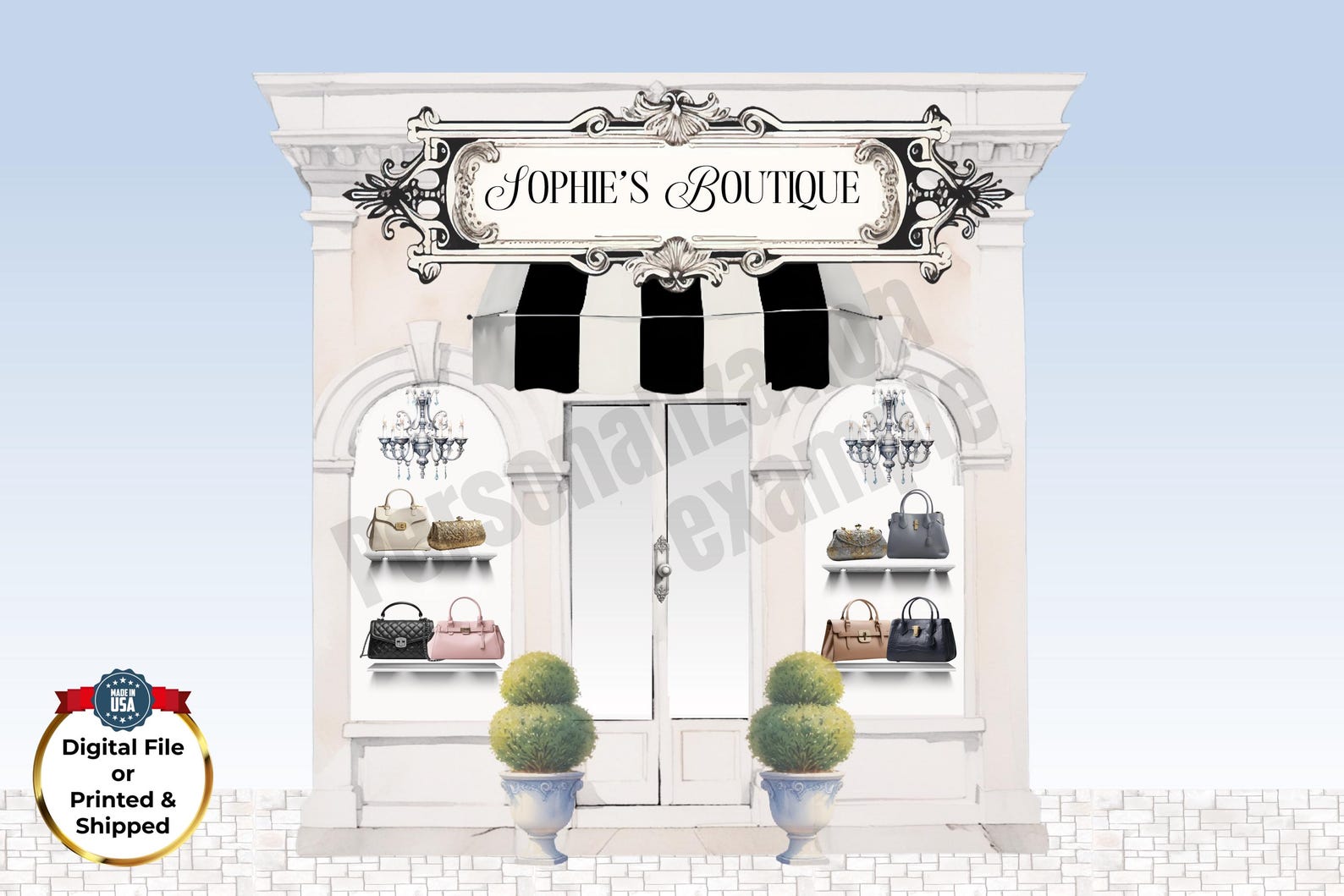 FASHION BOUTIQUE Personalized Birthday Party Backdrop - Paris Boutique ...