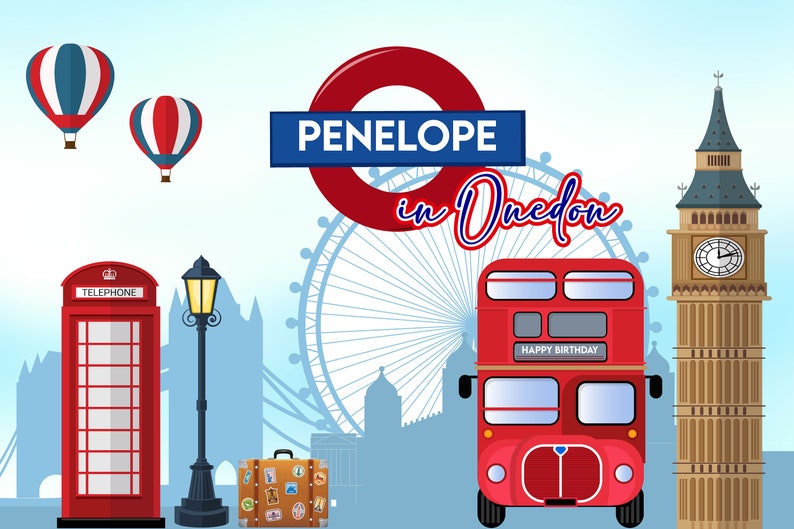 LONDON Birthday Backdrop Custom London Teddy Bear Inspired | Etsy