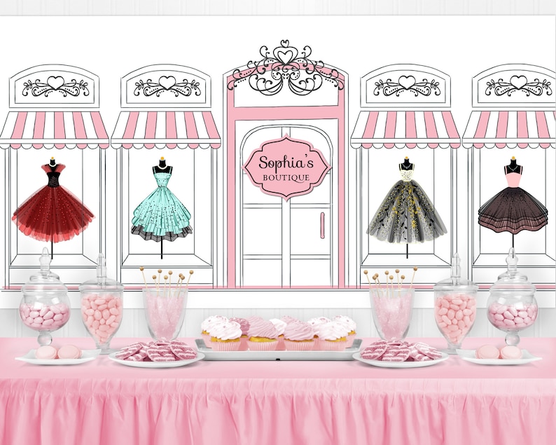 FASHION BOUTIQUE Personalized Birthday Party Backdrop - Fashion Model ...