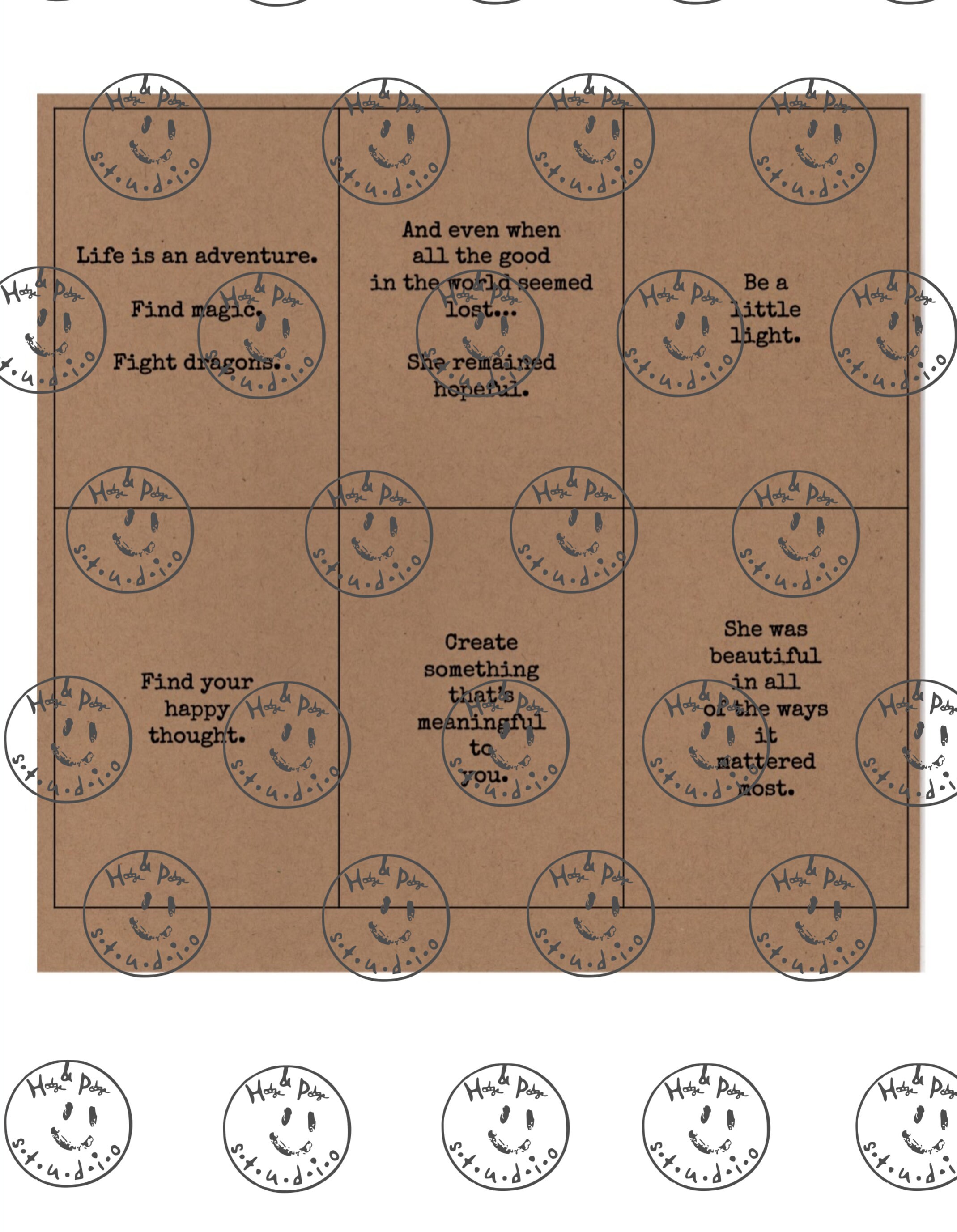 Printable Little Thoughts Quote Cards Dark Kraft Paper, Affirmation ...