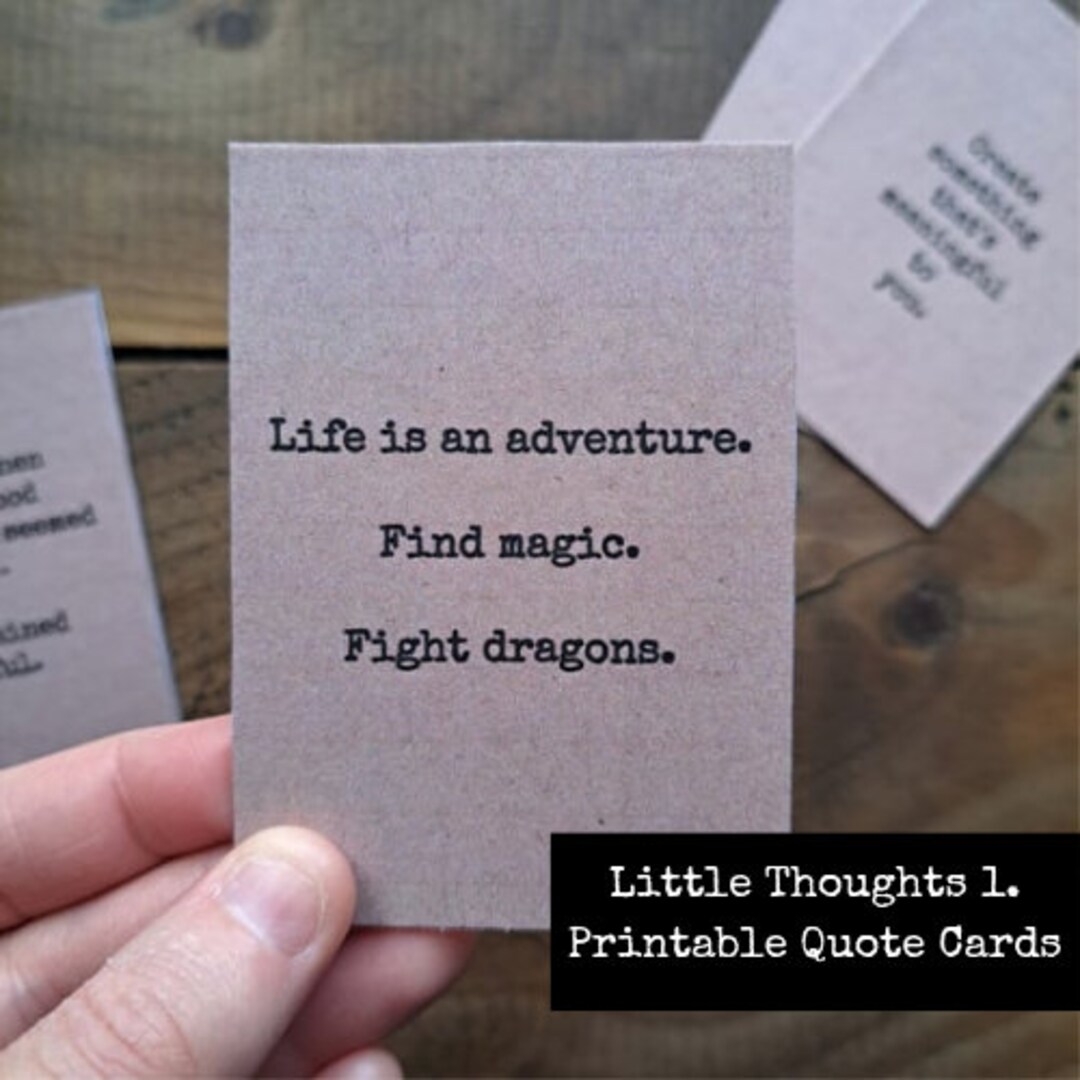 Printable Little Thoughts Quote Cards Dark Kraft Paper, Affirmation ...