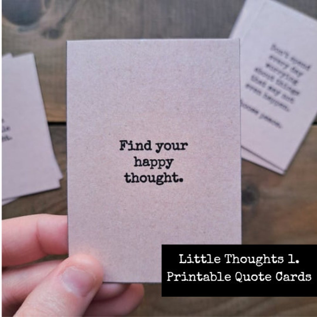 Printable Little Thoughts Quote Cards Light Kraft Paper, Affirmation ...