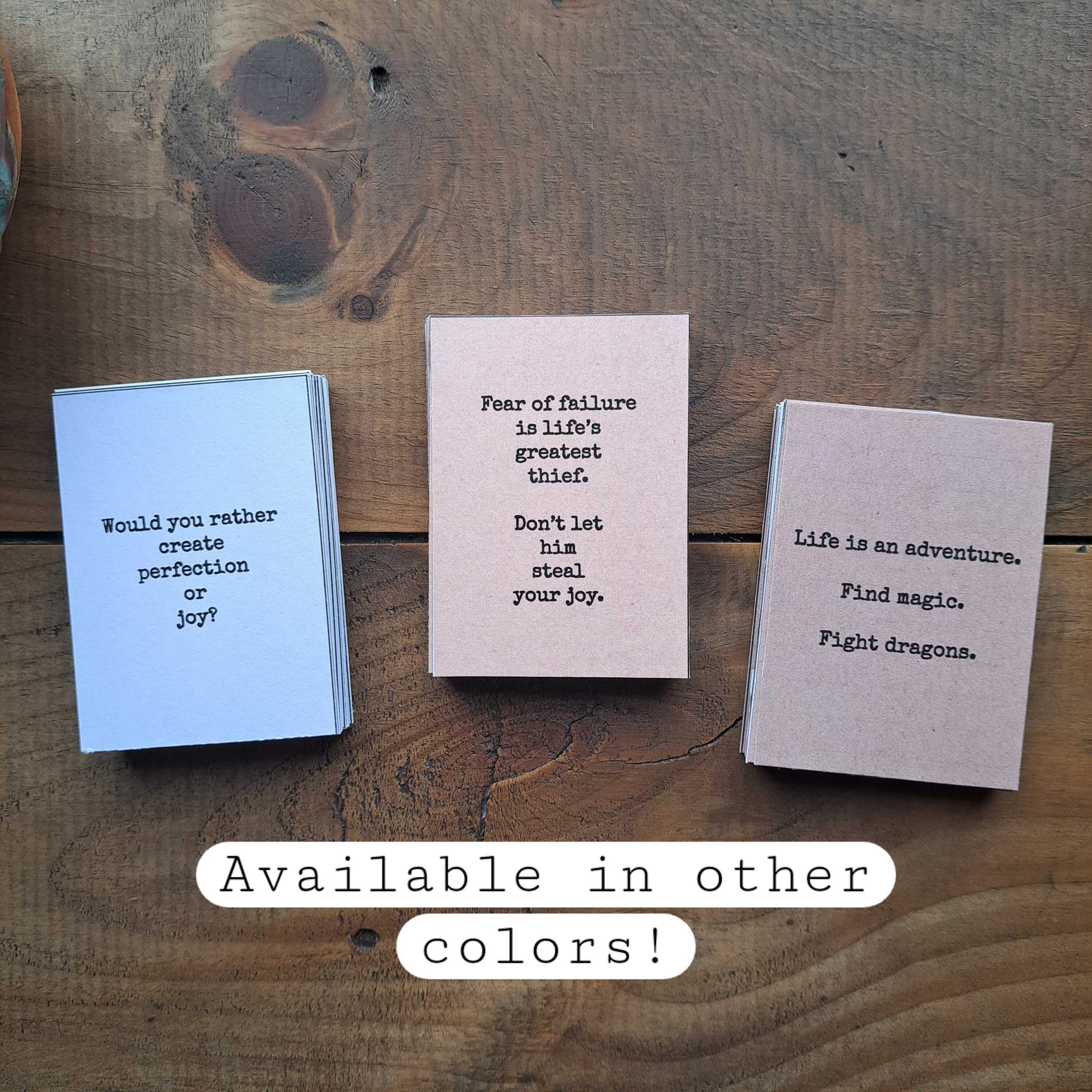 Printable Little Thoughts Quote Cards Dark Kraft Paper, Affirmation ...