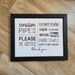 Sensitive Pipes Framed Poster, Guest Bathroom, Wall Signs, Septic ...
