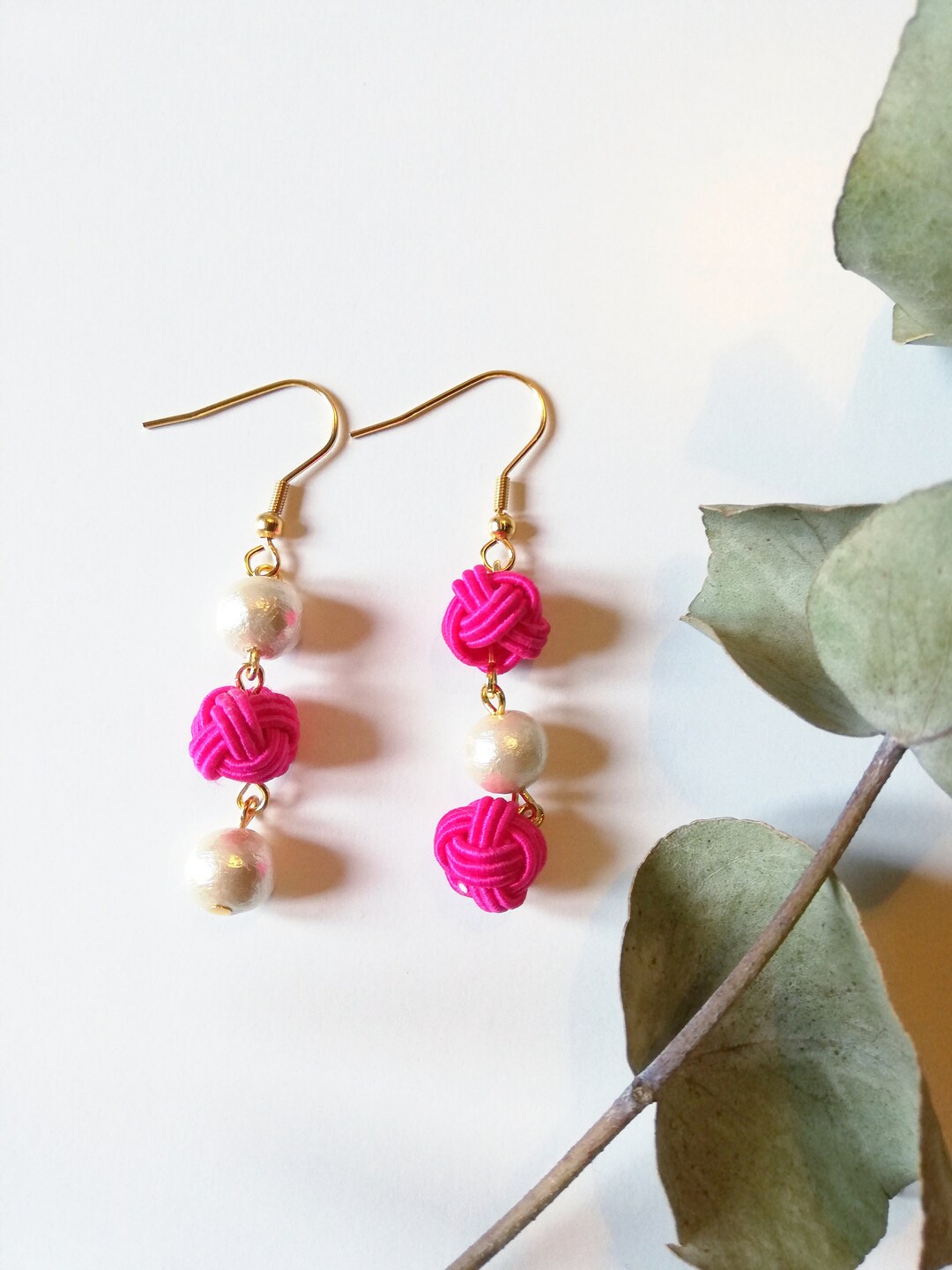 Earrings With MIZUHIKI Traditional Japanese Paper Threads - Etsy